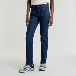 G-Star Raw Straight-Jeans G-STAR "Strace Straight Wmn", Damen, Gr. 29, L&auml;nge 30, blau (worn in aster blau), Denim/Jeans, Obermaterial: 99% Baumwolle, 1% Elasthan, straight fit normal, Jeans Straight-Jeans, im 5-Pocket-Stil
