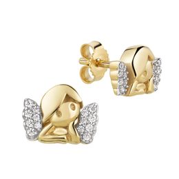 Paar Ohrstecker Firetti "Schmuck Geschenk Gold 333 Ohrschmuck Ohrringe Engel", gelbgoldfarben, wei&szlig;goldfarben, kristallwei&szlig;, kristallwei&szlig;, Ohrringe, Damen, Gelbgold 333, Paar Ohrstecker, mit Zirkonia (synth.)