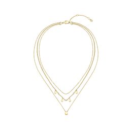 Kette mit Anh&auml;nger BOSS "SELENA", gelbgoldfarben, kristallwei&szlig;, Halsketten, Damen, Edelstahl, L: 50,5 B: 1mm, Kette mit Anh&auml;nger, mit Preciosa Crystal, B:1mm