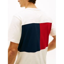 T-Shirt Tommy Hilfiger "FLAG", Herren, Gr. XL, ivory petal, Single Jersey, Obermaterial: 100% Baumwolle, unifarben, regular fit normal, Rundhals, eingesetzt abgesteppte Kante, Shirts T-Shirt, Regular fit mit Rundhalsausschnitt
