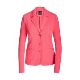 Jackenblazer GOLDNER "Viskoseblazer mit Reverskragen", Damen, Gr. 54, rot (koralle), Obermaterial: 67% Viskose CV. 27% Polyester PES. 6% Elasthan EL., Blazer Jackenblazer, stretchbequeme Jerseyqualit&auml;t