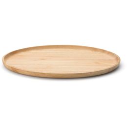 Tablett CONTINENTA, braun (holzfarben), B:25cm H:2cm L:36,5cm, Holzwerkstoff, Tabletts, Tablett, oval, Gummibaum, ideal zum Servieren