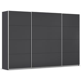 Schwebet&uuml;renschrank OTTO HOME "Kleiderschrank Schrank Garderobe AGORDO mit Dekor- oder Hochglanzfront", grau (graumetallic, griffleisten alufarbig), B:315cm H:210cm T:62cm, Holzwerkstoff, Schr&auml;nke, Schwebet&uuml;renschrank, in 4 Breiten und 2 H&ouml;hen MADE IN GERMANY
