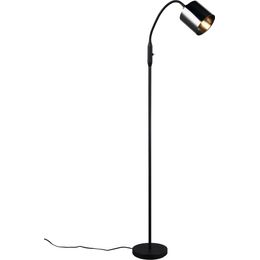 REALITY LEUCHTEN Stehlampe "JASON, Stehleuchte 1-flammig exkl 1x E14 max 10W, H&ouml;he 130cm, &Oslash; 20cm", rauchgrau schwarz, 1, &Oslash; 12cm H: 130cm, 1 Stk., Leuchten, mit Kippschalter, Leuchtenkopf flexibel ausrichten, Kabel 180cm, Stehlampe