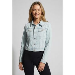 Jeansjacke Calvin Klein Jeans "CROP 90S", Damen, Gr. XXL (46), driftwood blau, Denim/Jeans, Obermaterial: 100% Baumwolle, unifarben, schmal taillenbedeckt, Rundhals, 1-Knopf-Manschette, Jacken Jeansjacke, schmale, kurze Passform, used-washed