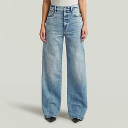 G-Star Raw Straight-Jeans G-STAR "Strace Straight Wmn", Damen, Gr. 30, L&auml;nge 32, faded blau halite, Denim/Jeans, Obermaterial: 99% Baumwolle, 1% Elasthan, straight fit normal, Jeans Straight-Jeans, im 5-Pocket-Stil