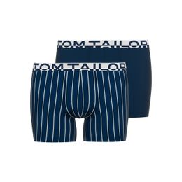 Boxershorts Tom Tailor "Kentucky", Herren, Gr. 8 (XXL), bunt (blau, mittel, multi1), Obermaterial: 95% Baumwolle, 5% Elasthan, k&ouml;rpernah, Unterhosen Boxershorts, weich, bequem, eng, elastisch, atmungsaktiv Logobund, Baumwollmix