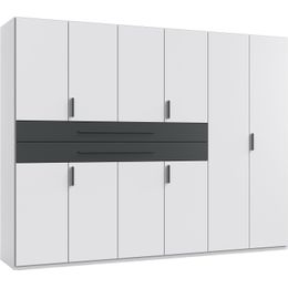 Dreht&uuml;renschrank wimex "Digit Kleiderschrank wahlweise mit oder ohne Spiegel", wei&szlig;, absetzung und griffe grafit, B:270cm H:208cm T:58cm, Holzwerkstoff, Schr&auml;nke, Dreht&uuml;renschrank, erh&auml;ltlich in den Breiten 225cm oder 270cm (mit 8 oder 10 T&uuml;ren)