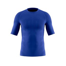 Funktionsshirt Bauerfeind "COMPRESSION SHIRT SHORT SLEEVE", Herren, Gr. L, blau, Obermaterial: 90% Polyamid, 10% Elasthan, Shirts Funktionsshirt