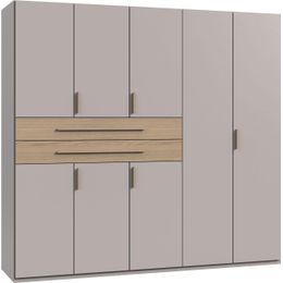 Dreht&uuml;renschrank wimex "Digit Kleiderschrank wahlweise mit oder ohne Spiegel", kaschmir, absetzung und griffe dorena oak nachbildung, B:225cm H:208cm T:58cm, Holzwerkstoff, Schr&auml;nke, Dreht&uuml;renschrank, erh&auml;ltlich in den Breiten 225cm oder 270cm (mit 8 oder 10 T&uuml;ren)