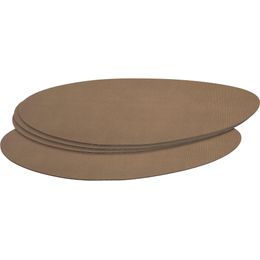 Platzset Leonardo "GOCCE, oval, 34 x 48 cm, 4er-Set", braun, B:48cm H:0,1mm L:34cm, Obermaterial: 100% Kunststoff, Platzsets, Platzset, beidseitig verwendbar, mit unterschiedlichen Farben auf jeder Seite