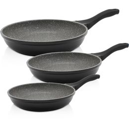 Kr&uuml;ger Pfannen-Set KR&Uuml;GER "Barcelona", schwarz, Pfannen, Pfannen-Set, &Oslash; 20/24/28 cm, Induktion