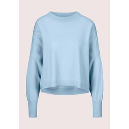 Madeleine Mode Longpullover MADELEINE "Strickpullover Kaschmir Pullover mit Rundhalsausschnitt", Damen, Gr. 36/38, blau (himmelblau), Obermaterial: 90% Schurwolle WV. 10% Kaschmir WS., Modern, normal, Pullover Longpullover, Oversized Look