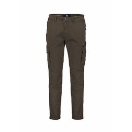 Cargohose Lerros "Cargo Pants in schmaler, gerader Passform", Herren, Gr. 31, L&auml;nge 36, mud grau, 97% Baumwolle, 3% Elasthan, Hosen Cargohose