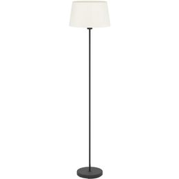 Eglo Stehlampe "FEBRES Stehlampe - Stahl - E27 - 1X60W - IP20", schwarz, 1, &Oslash; 35cm H: 153cm, 1 Stk., Leuchten, Standlampe, Boucl&eacute; Stoff, wei&szlig;, schwarz, Wohnzimmer, H153 x &Oslash; 35 cm, Stehlampe