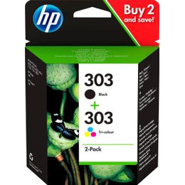 HP Tintenpatrone "HP original Druckerpatrone 303 combo B/Y/M/C", bunt (schwarz, cyan, magenta, gelb), Tintenpatronen, 3 Probemonate gratis* drucken, Tintenpatrone