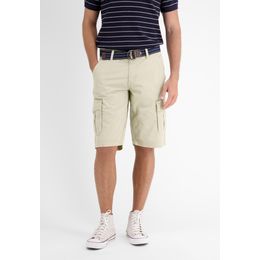 Bermudas Lerros "Cargo Bermuda, unifarben", Herren, Gr. 31, grau (soft stone), 100% Baumwolle, Hosen Bermudas