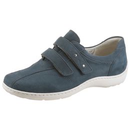 Waldl&auml;ufer Klettschuh WALDL&Auml;UFER "HENNI", Damen, Gr. 7,5 (41), jeansblau, Nubukleder, Schuhe Klettschuh, Komfortschuh, Freizeitschuh, Halbschuh mit Nieten und H-Weite
