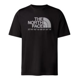 Funktionsshirt The North Face "M 24/7 S/S TEE LOGO GRAPHIC REG", Herren, Gr. S, schwarz (tnf schwarz), Obermaterial: 100% Polyester, Shirts Funktionsshirt, sportliche Passform, kurze &Auml;rmel, mit FlashDry&trade; Technologie