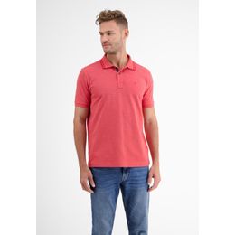 Poloshirt Lerros "Poloshirt in Two-Tone-Piqu&eacute;", Herren, Gr. S, rot (hibiscus rot), 99% Baumwolle, 1% Polyester, Shirts Poloshirt