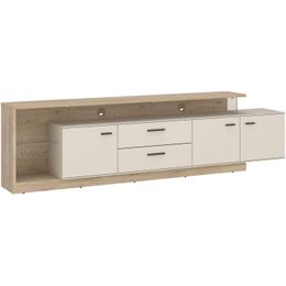 Lowboard Home Affaire, natur, B:236,4cm H:66cm T:39,9cm, Holzwerkstoff, Sideboards, Lowboard, modernses Lowboard, Breite ca.236,4, 2 T&uuml;ren und 2 Schubkasten