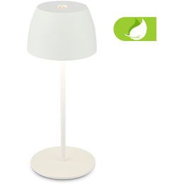 Briloner Leuchten LED Au&szlig;en-Tischleuchte "Serina Mini", wei&szlig; (wei&szlig; matt), 1, &Oslash; 8cm H: 20cm, Leuchten, Akku Tischlampe, kabellos, IP44, Wohnzimmer, Schlafzimmer, Outdoor, LED Au&szlig;en-Tischleuchte