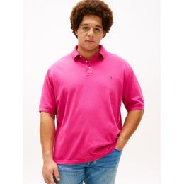 Tommy Hilfiger Big & Tall Poloshirt "1985 - REGULAR", Herren, Gr. 3XL, eccentric magenta, Jersey, Obermaterial: 96% Baumwolle, 4% Elasthan, TOMMY HILFIGER BIG & TALL, unifarben, regular fit h&uuml;ftlang, Rundhals, eingesetzt Flachstrickb&uuml;ndchen, Shirts Poloshirt, elastisch, Regular Fit f&uuml;r gro&szlig;e Gr&ouml;&szlig;en