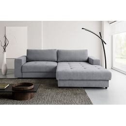 Ecksofa WERK2 "Indiana inkl. Bettfunktion & Bettkasten, bequem, Breite 270cm, L-Form", hellgrau, B:270cm H:76cm T:182cm, 92% Polyester, 8% Nylon, Sofas, Ecksofa, Moderne, elegante Polsterecke, Komfortpolsterung und losen Kissen.