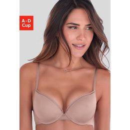 Push-up-BH s.Oliver "Elina", Damen, Gr. 75, Cup B, taupe, Microtouch, Obermaterial: 60% Polyamid, 35% Polyester, 5% Elasthan, Basic, BHs Push-up-BH, mit B&uuml;gel & herausnehmbaren Kissen, Dessous, Topseller