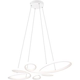 Trio LEUCHTEN LED Pendelleuchte "FLY, H&auml;ngelampe LED 32W 3900 Lumen kaltwei&szlig; 4000K 3-Stufen dimmbar", wei&szlig; (wei&szlig; matt), 1, H: 150cm, 1 Stk., Leuchten, h&ouml;henverstellbar: max 150cm, Ma&szlig;e 83x45 cm, H&auml;ngeleuchte K&uuml;che Wohnen, LED Pendelleuchte