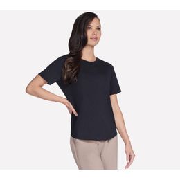 Funktionsshirt Skechers "GOWALK LUXE RIB TEE", Damen, Gr. L, schwarz, Obermaterial: 90% Polyester, 10% Elasthan, Shirts Funktionsshirt