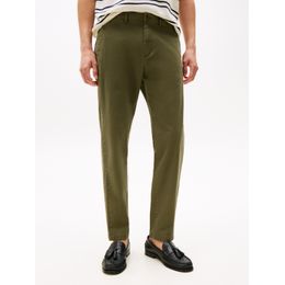 Chinohose Tommy Hilfiger "HARLEM ESSENTIAL", Herren, Gr. 34, L&auml;nge 32, dunkelgr&uuml;nery, Twill, Obermaterial: 97% Baumwolle, 3% Elasthan, unifarben, schmal normal, Hosen Chinohose, Tapered Leg, Basic, schlichtes Design