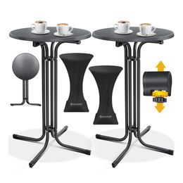 Kesser&reg; Gastro Stehtisch klappbar - Gastronomie Bistrotisch rund - Wetterbest&auml;ndiger Klapptisch Gartentisch - Runder Partytisch - Hitzebest&auml;ndig - Stabil und sicher