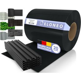 ELONEO PVC Sichtschutzstreifen f&uuml;r Doppelstabmattenzaun, 35m x 19cm, 1er-Set Dunkelgrau