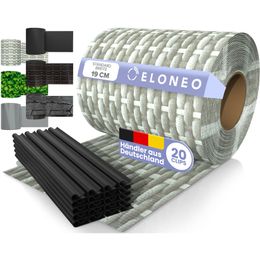 ELONEO PVC Sichtschutzstreifen f&uuml;r Doppelstabmattenzaun, 35m x 19cm, 1er-Set Rattan hell