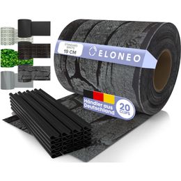 ELONEO PVC Sichtschutzstreifen f&uuml;r Doppelstabmattenzaun, 35m x 19cm, 1er-Set Stein