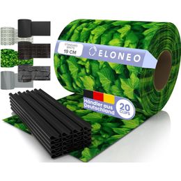 ELONEO PVC Sichtschutzstreifen f&uuml;r Doppelstabmattenzaun, 35m x 19cm, 1er-Set Bl&auml;tter