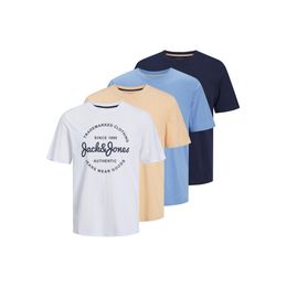 Jack & Jones Plus Jack & Jones Plus T-Shirt Herren Gr&ouml;&szlig;e 5XL blau / gelb / schwarz / wei&szlig;