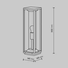 Maytoni Sockelleuchte Cell, graphit, Alu, H&ouml;he 50 cm, IP54