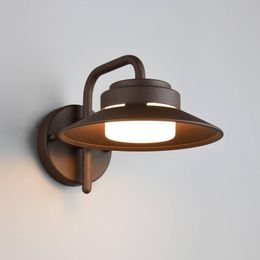Trio Au&szlig;enwandlampe Atrato, rostfarben, &Oslash; 20 cm, Metall