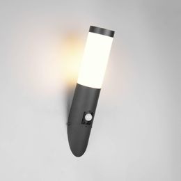 Au&szlig;enwandlampe Trioto, schwarz matt, 39 cm Edelstahl, Sensor