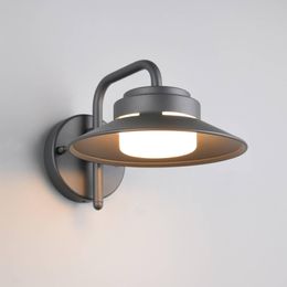 Trio Au&szlig;enwandlampe Atrato, anthrazit, &Oslash; 20 cm, Metall