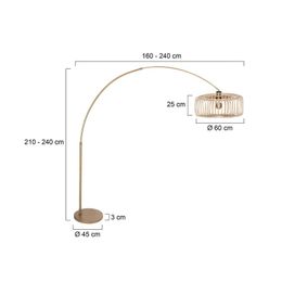 Steinhauer Bogen-Stehlampe Sparkled Light bronze/braun, 240 cm, Holz