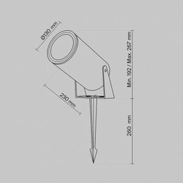 Maytoni LED-Erdspie&szlig;strahler Bern, graphit, &Oslash; 13 cm, IP65