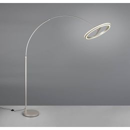 Trio LED-Bogen-Stehlampe Amador, nickelfarben, H&ouml;he 205 cm Metall