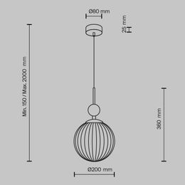 Maytoni H&auml;ngeleuchte Tavo, beige, Travertin/Glas, &Oslash; 20 cm