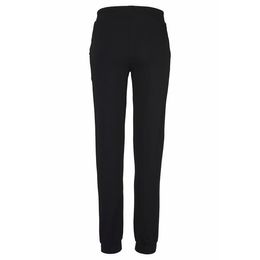 Lascana Relaxhose schwarz Gr. 32/34 f&uuml;r Damen. Mit Metalllabel, Kordelzug. Bequem