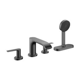 Hansgrohe Vivenis Fertigmontageset 75444340 4-Loch-Wannenrandarmatur, mit sBox, brushed black chrome