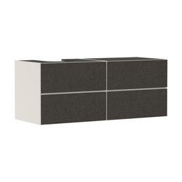 Hansgrohe Xevolos E Waschtischunterschrank 54237660 1370x555x550mm, 4 Schubladen, links, sandbeige matt, Textil dunkelgrau
