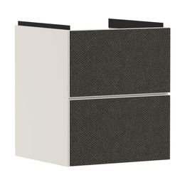 Hansgrohe Xevolos E Waschtischunterschrank 54173660 480x555x475mm, f&uuml;r Handwaschbecken, 2 Schubladen, sandbeige matt, Textil dunkelgrau